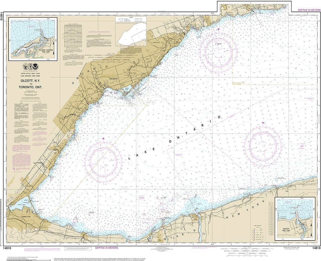 Nautical Charts of Olcott Harbor to Toronto; Olcott and Wilson Harbors ...