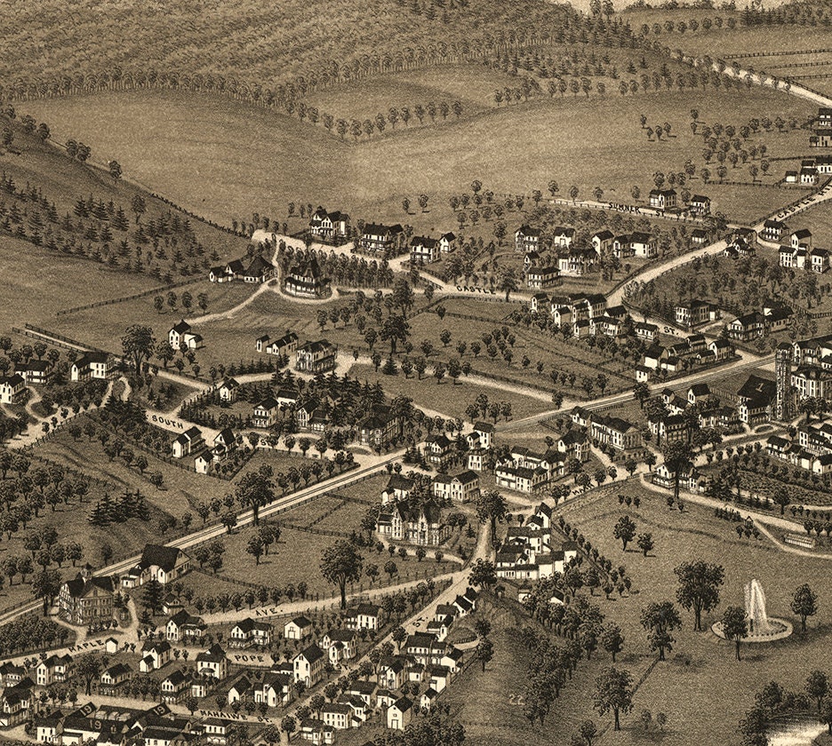 Map of Great Barrington Berkshire Co. Massachusetts MA - Etsy