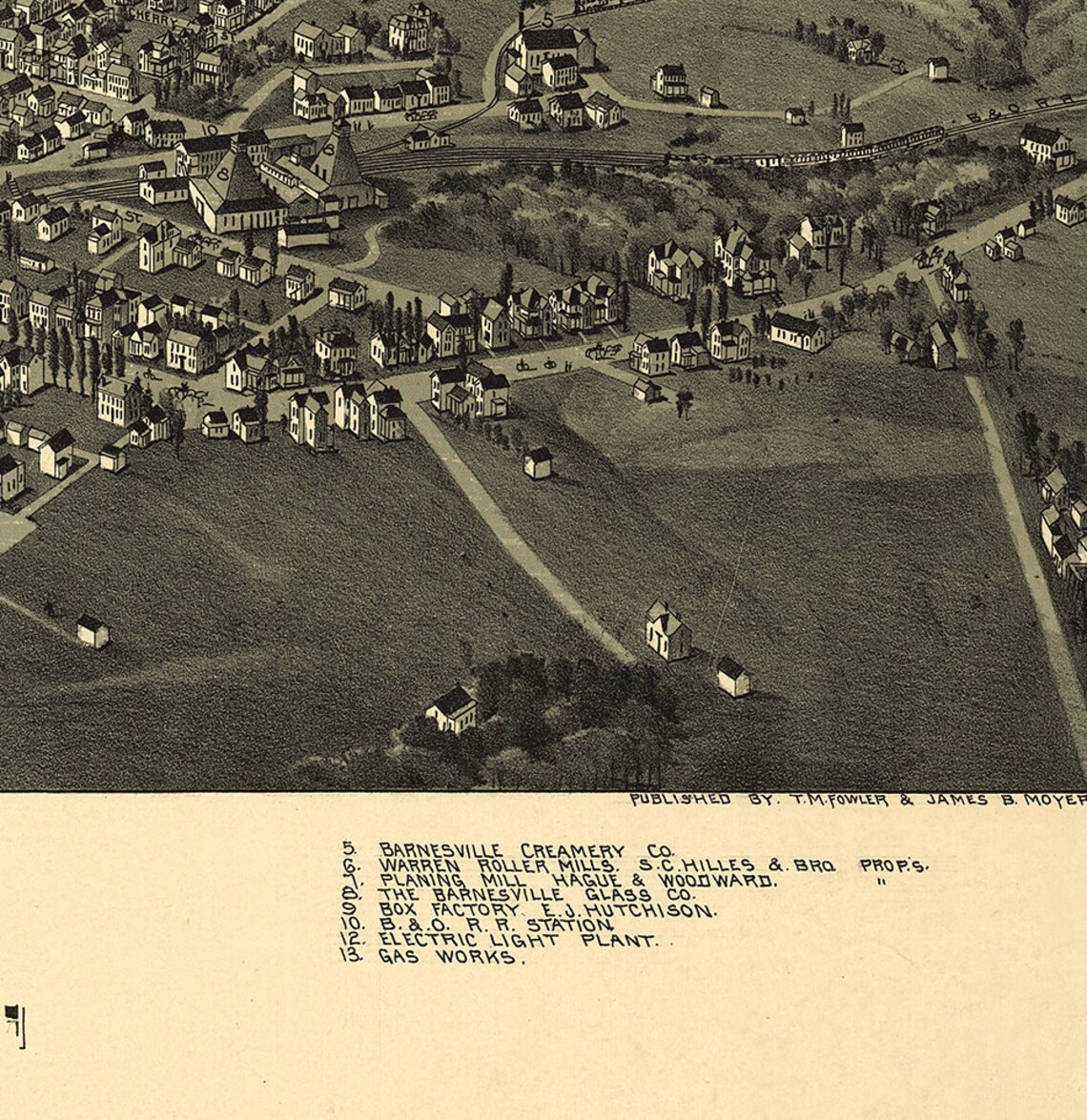 Map of Barnesville Ohio Belmont County Ohio OH 1899. - Etsy