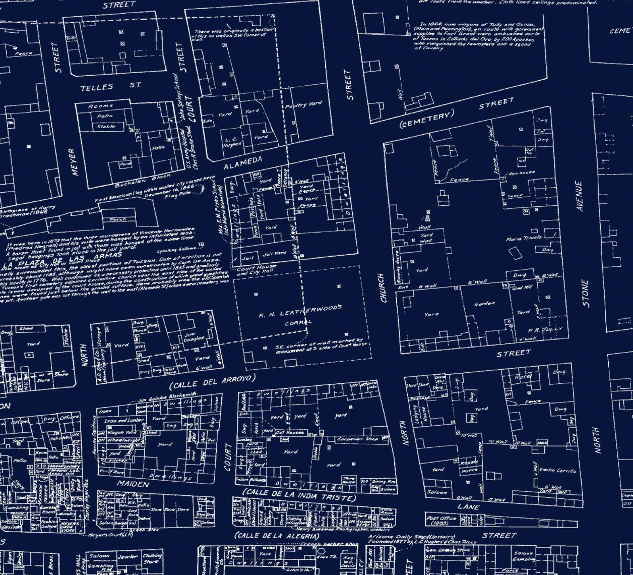 Map of Tucson Pima Co. Arizona. 1870. Home Deco Style Old - Etsy