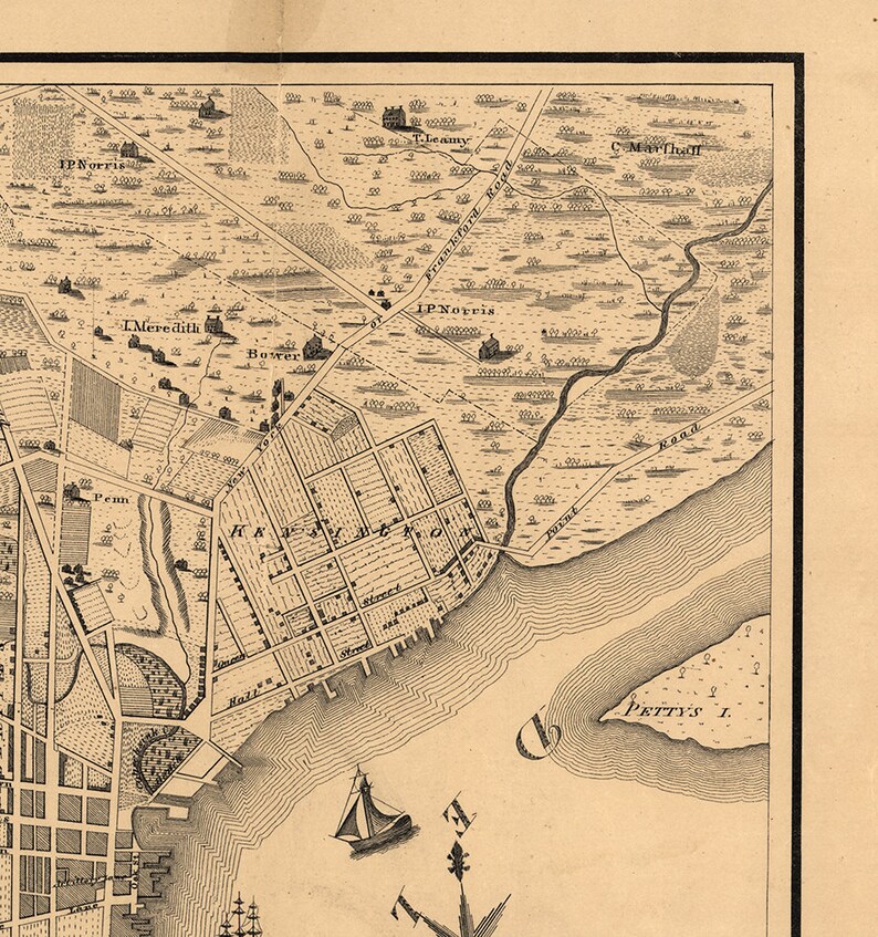 Map of Philadelphia Pennsylvania PA Plans and Environs 1775. - Etsy