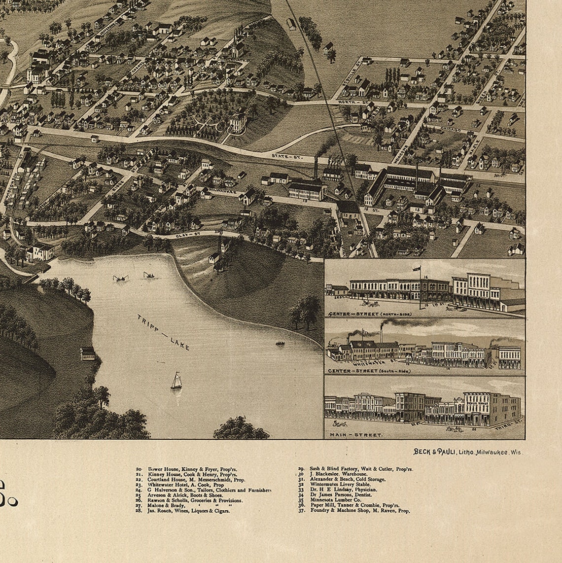 Map of Whitewater, Walworth and Jefferson Co., Wisconsin 1855, WI ...