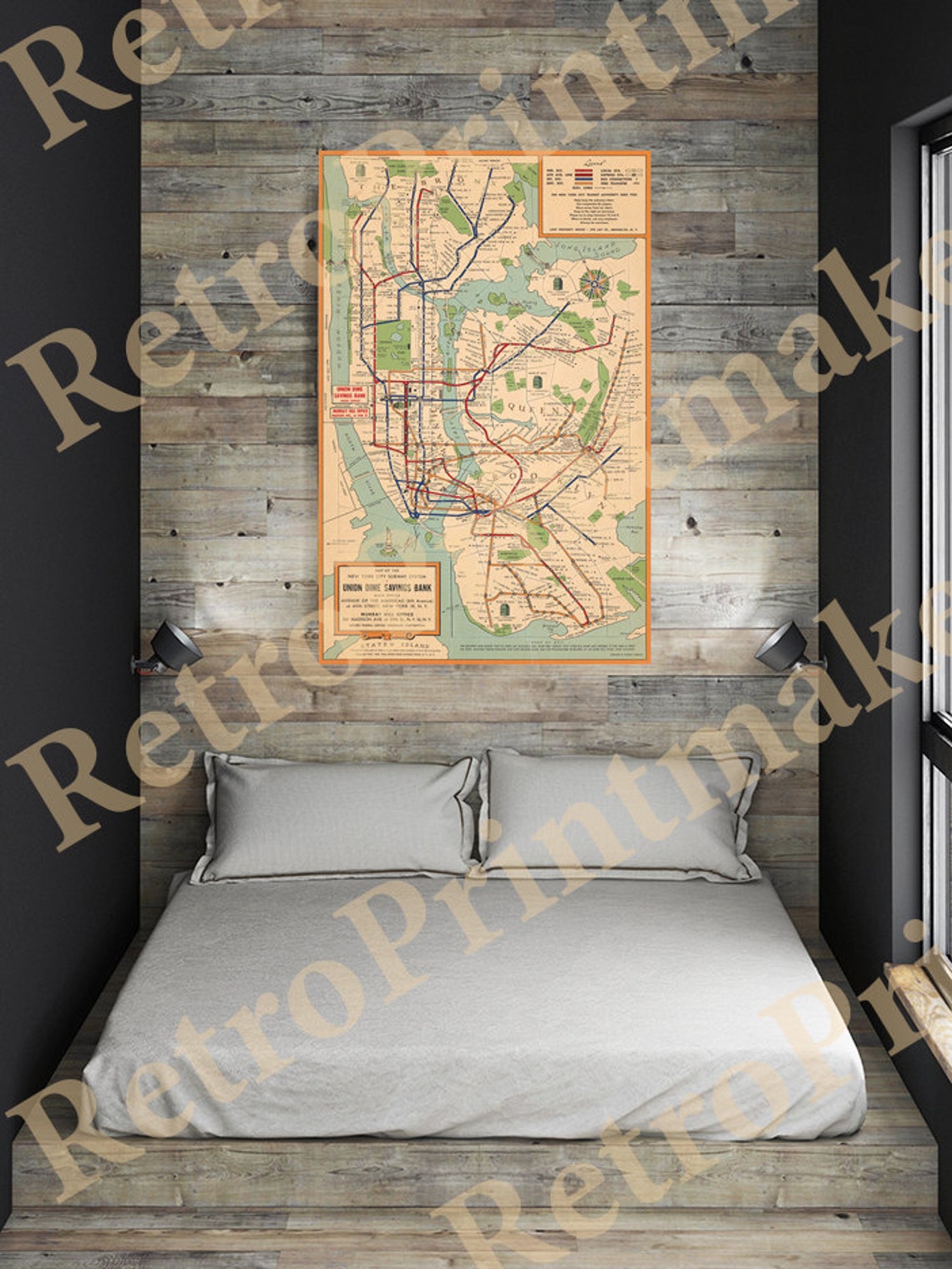 Map of New York City Subway System 1954. Vintage Restoration - Etsy
