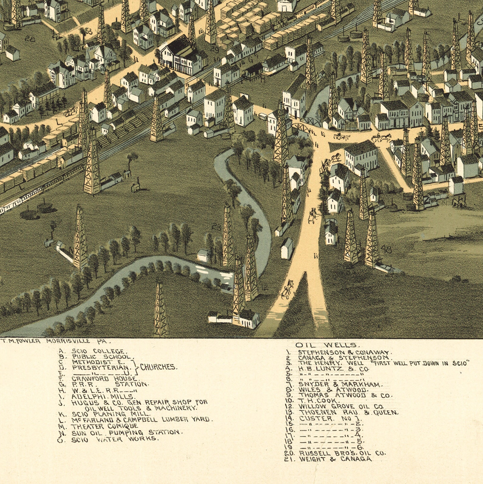 Map of Scio Harrison Co. Ohio. 1899. Home Deco Style Old - Etsy