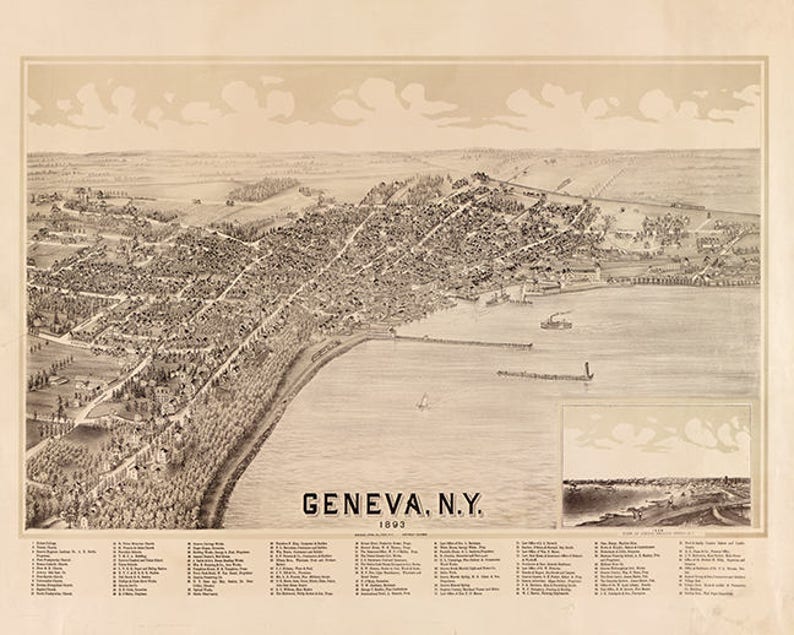 Map of Geneva, Ontario and Seneca Counties, New York, N.Y., 1893 ...