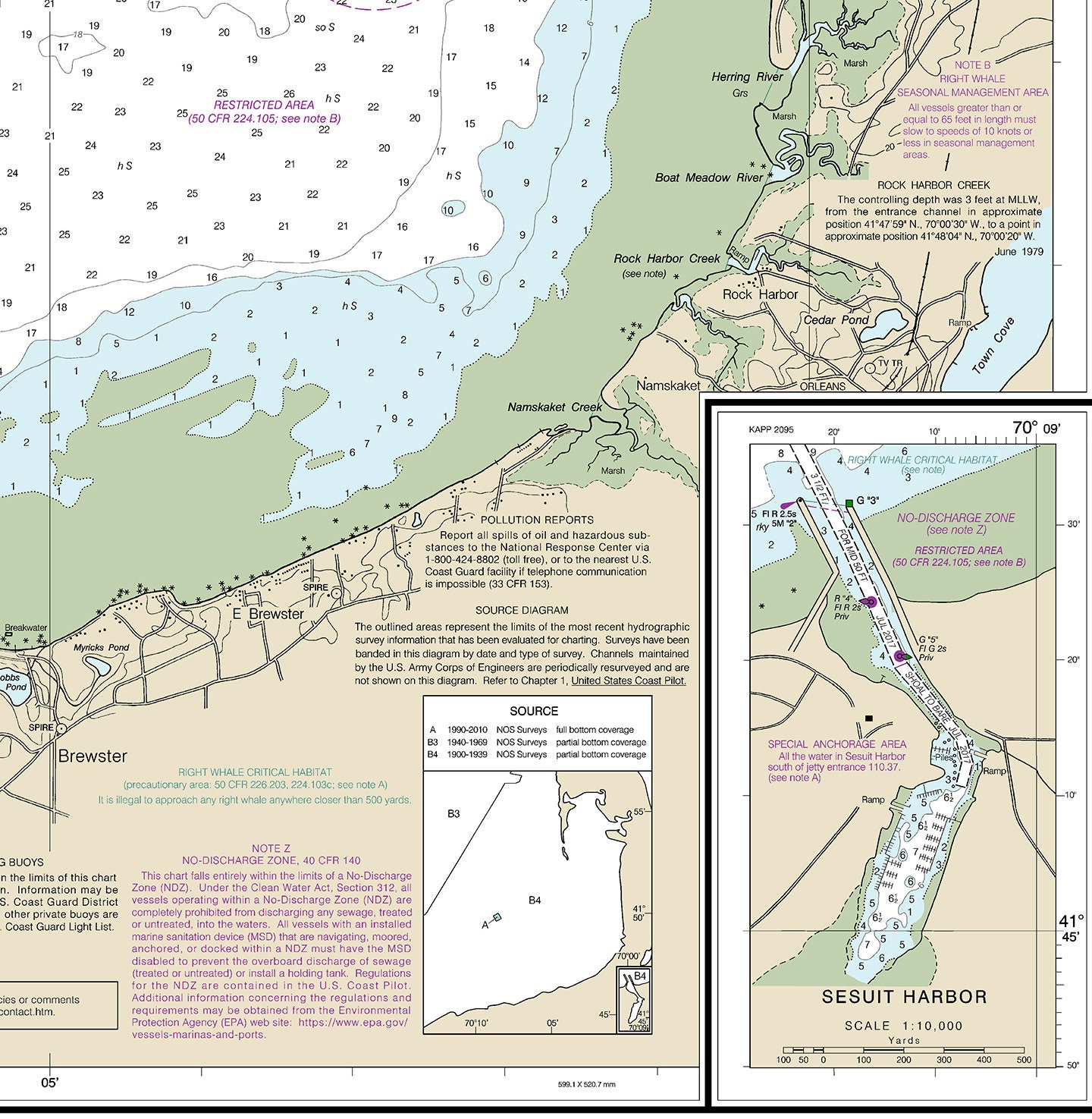 Nautical Charts of Wellfleet Harbor 13250. Massachusetts. - Etsy