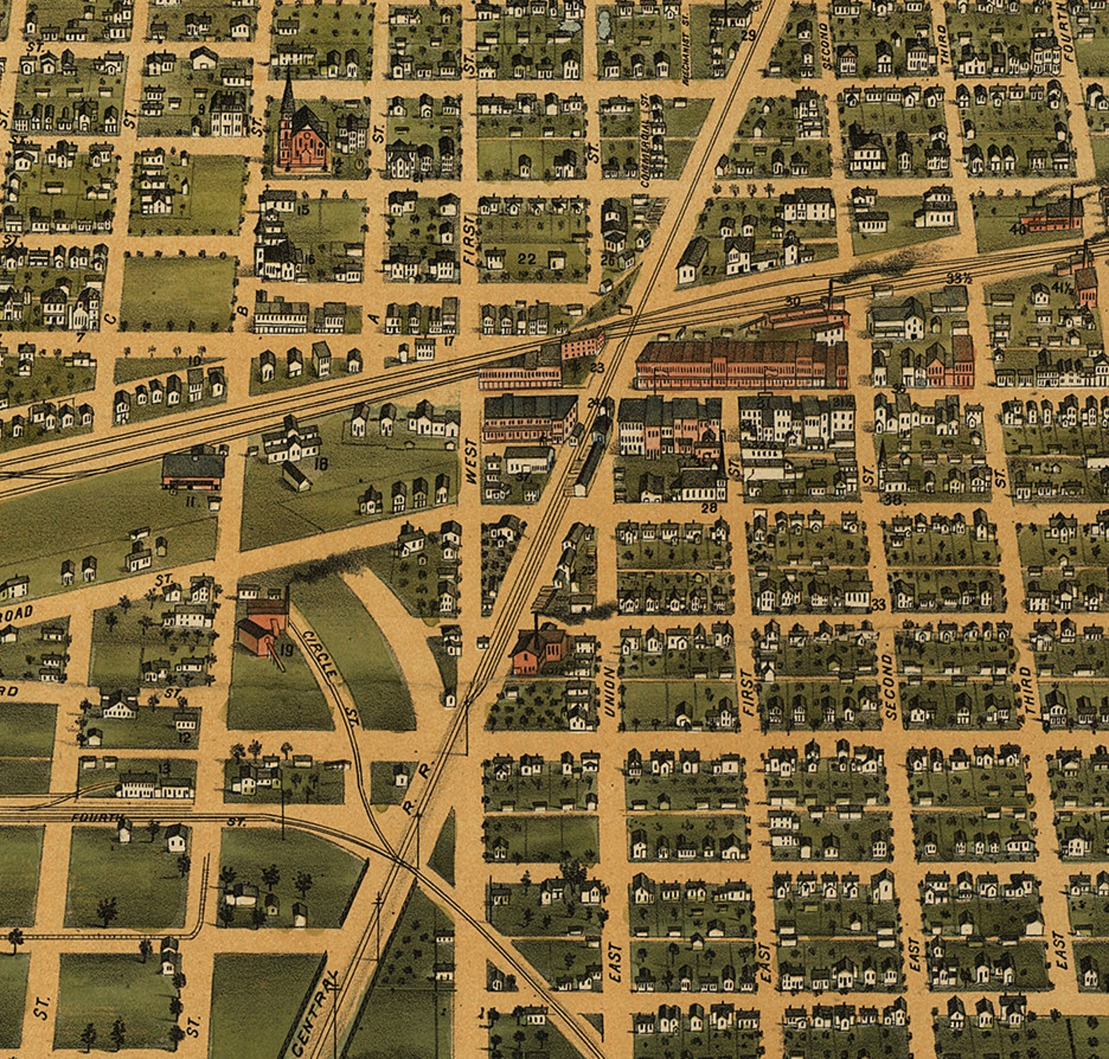 Map of Mattoon Coles County Illinois IL 1884. Restoration - Etsy