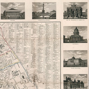 Map of Paris, France, 1843. Restoration Hardware Home Deco Style Old ...