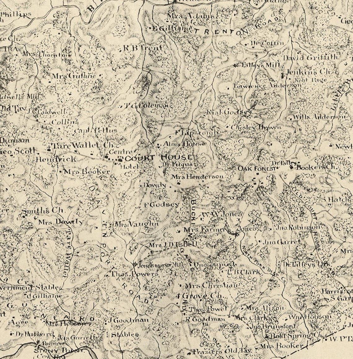 Map of Cumberland Co. Virginia Va. 1864. Vintage Restoration - Etsy