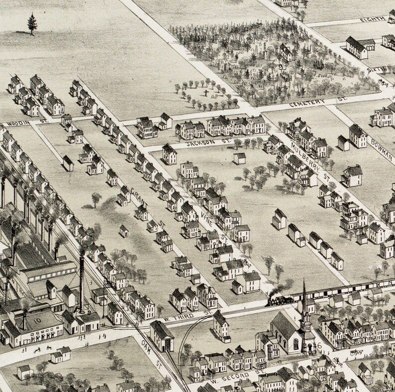 Map of Berwick Columbia County Pennsylvania PA 1884. - Etsy