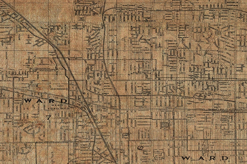 Map of Toronto and Suburbs, Ontario, Canada in 1916. Home Deco Style ...