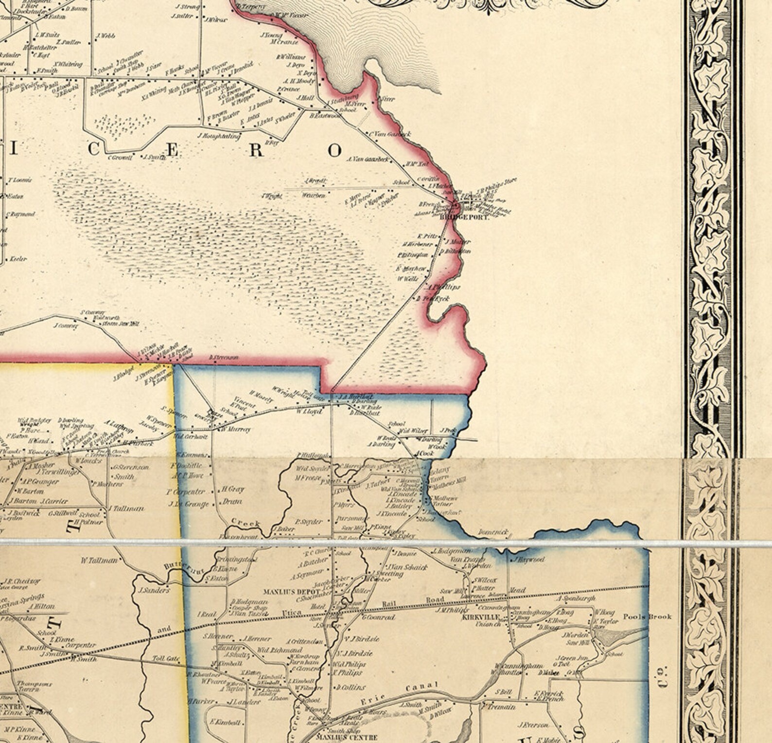 Map of Onondaga County New York NY. 1852. Vintage | Etsy