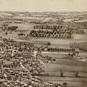 Map of Perry, Wyoming County, New York, N.Y. 1892. Vintage Restoration ...