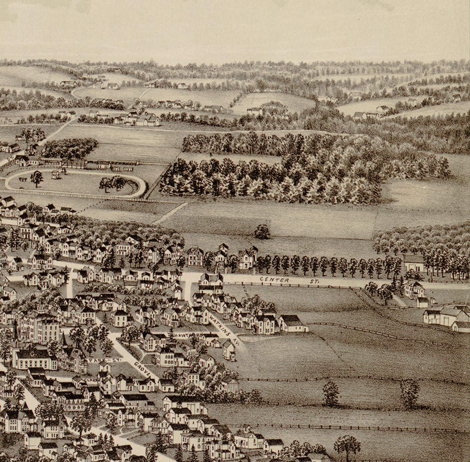 Map of Perry Wyoming County New York N.Y. 1892. Vintage - Etsy