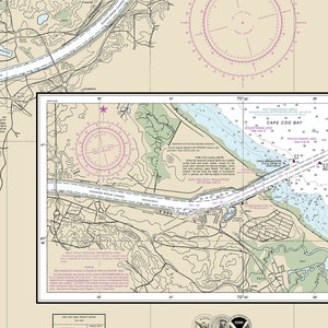 Nautical Chart of Cape Cod Canal 13236., Massachusetts. Buzzards Bay ...