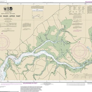 Nautical Charts of Wando River - Upper Part. Guerin Creek. Little and ...
