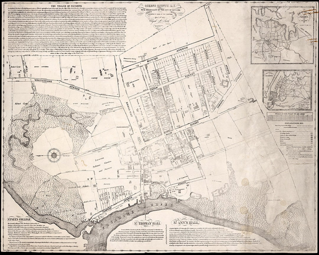 Map of Flushing, Queens Borough, Long Island, New York, NY Restoration ...