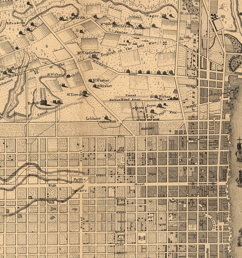 Map of Philadelphia Pennsylvania PA Plans and Environs 1775. - Etsy