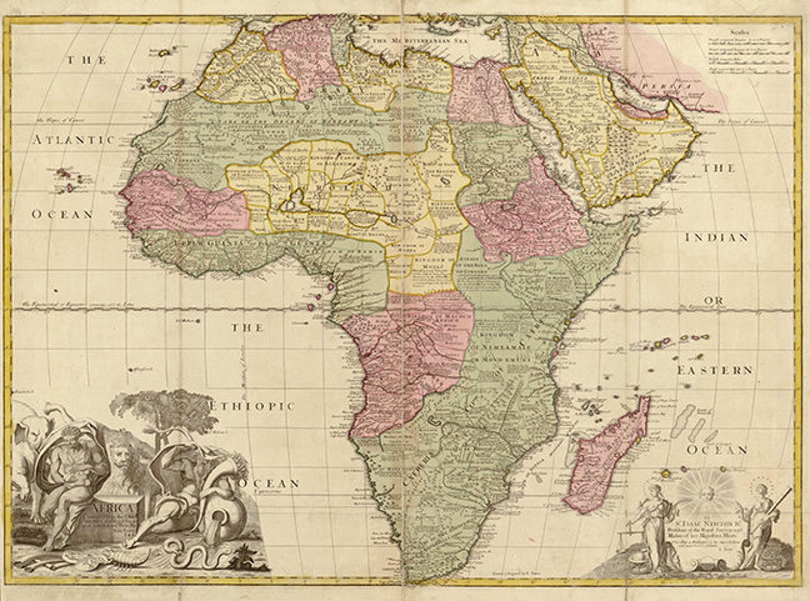 Map of Africa 1725. John Senex. Vintage Restoration Hardware - Etsy