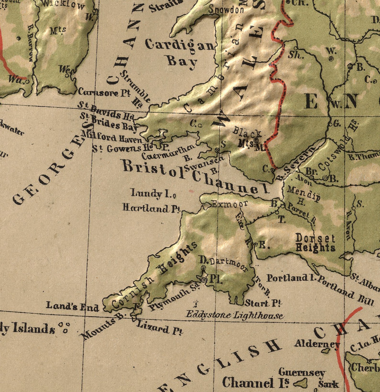 Map of British Isles 1880. Vintage Restoration Hardware Home | Etsy