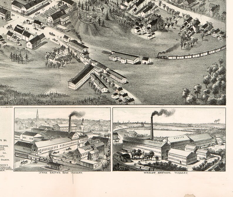 Map of Norwood Norfolk County Massachusetts MA. 1882. | Etsy
