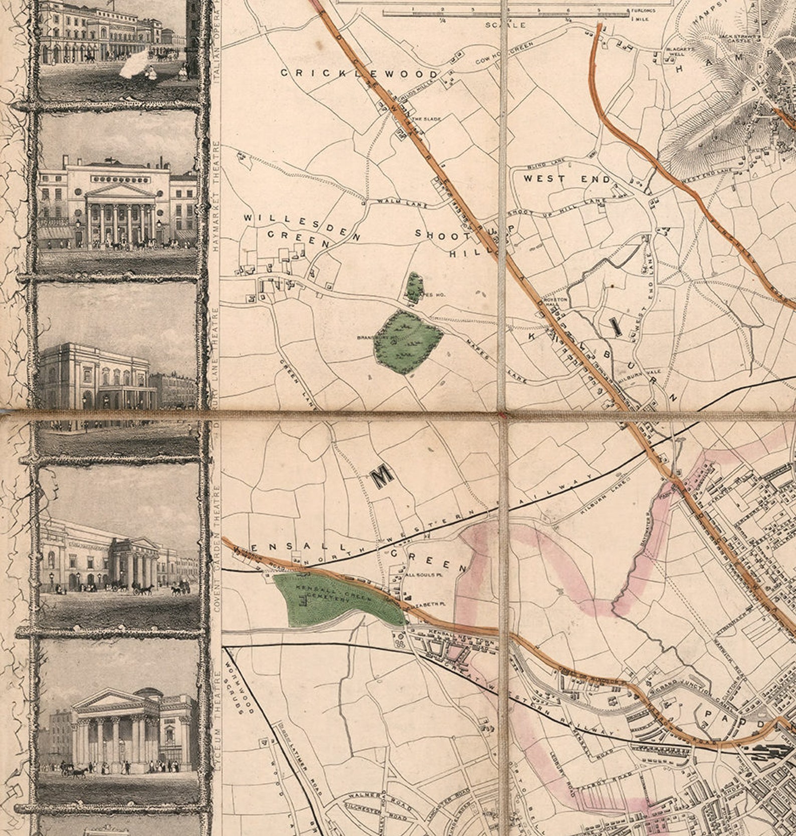 Historic London Map England U.K. 1851. Restoration Hardware | Etsy