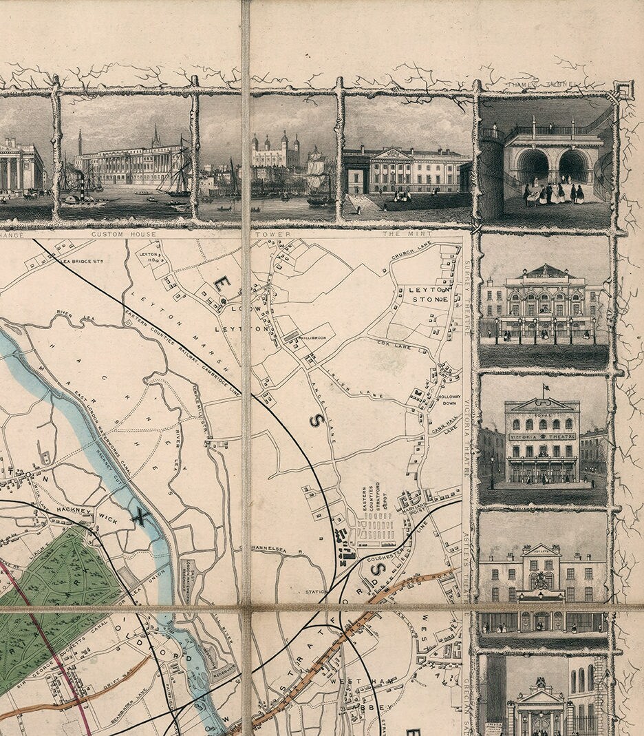 Historic London Map England U.K. 1851. Restoration Hardware | Etsy