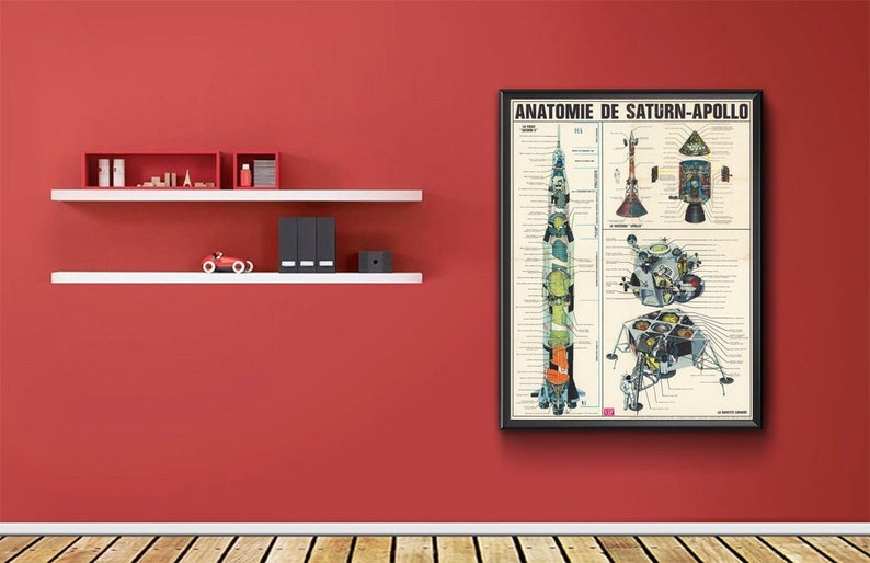Vintage Apollo Saturn V Lunar Lander and Capsule Poster - Etsy