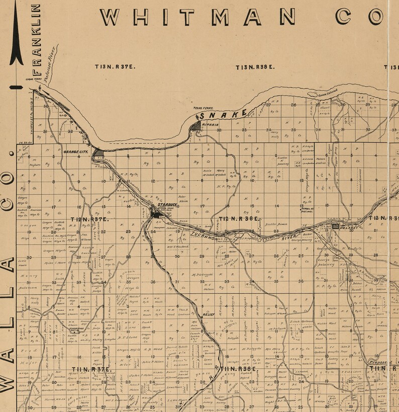 Map of Columbia County Washington 1900 Geological Map - Etsy