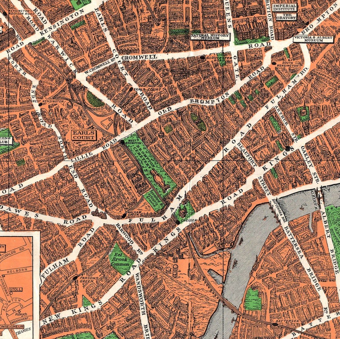 Pictorial Map of London England U.K. 1925. Vintage | Etsy