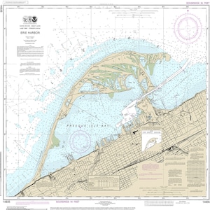 Nautical Charts of Erie Harbor 14835 Great Lakes. Lake Erie. PA ...