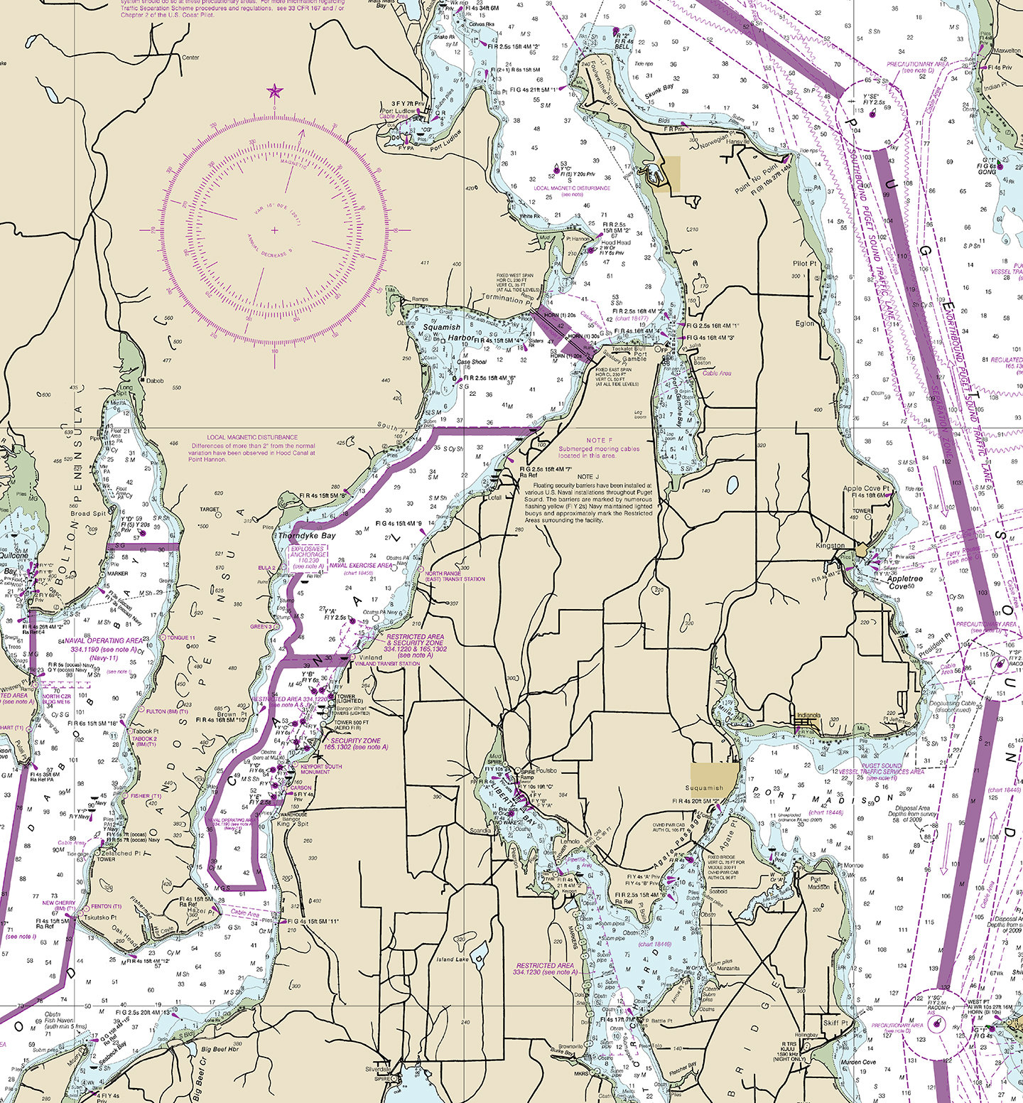 Nautical charts of Puget Sound Northern Part. 18441. | Etsy