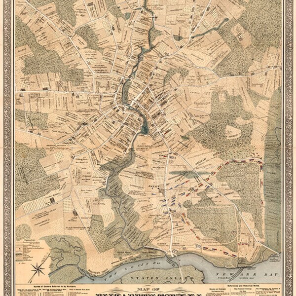 Map of Elizabeth New Jersey - Etsy