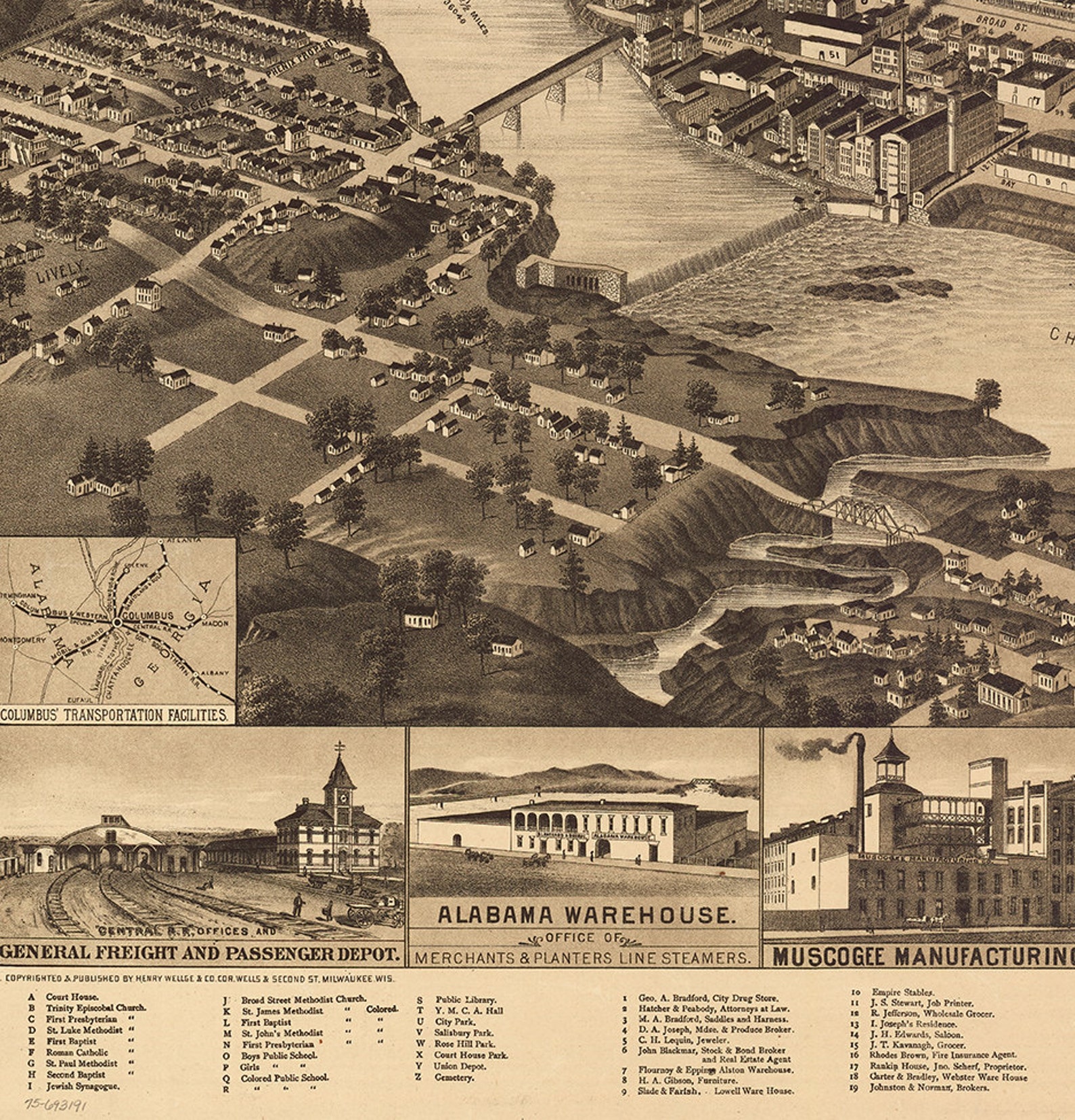 Columbus Georgia Ga. County Seat of Muscogee County. - Etsy