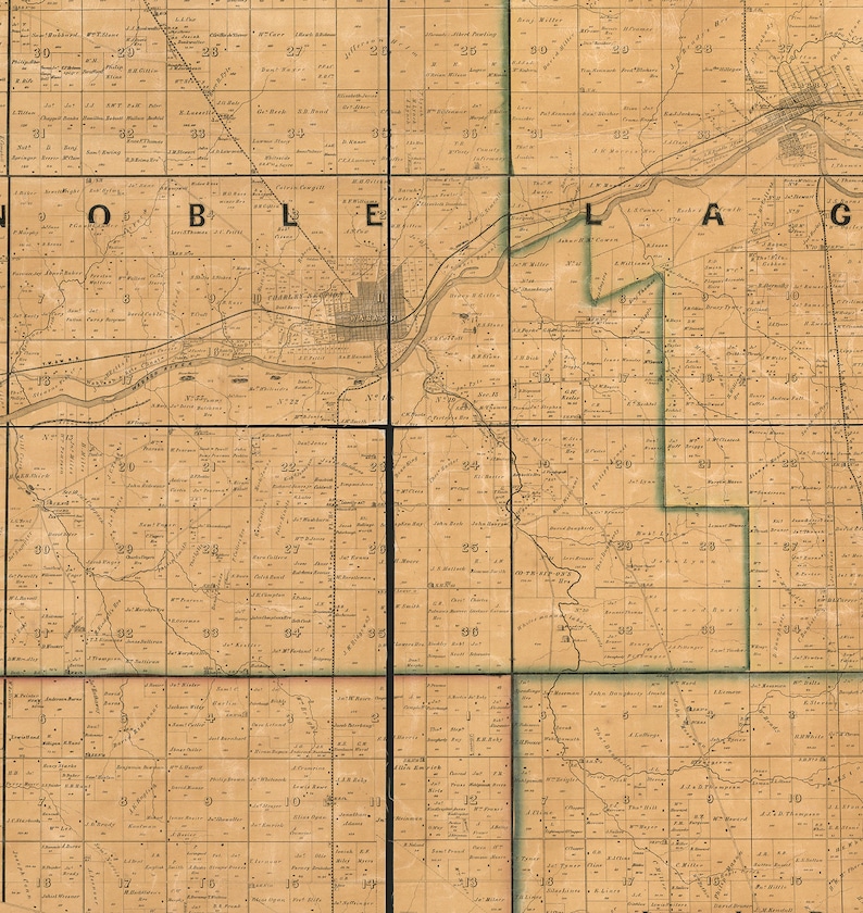 Map of Wabash County Indiana. 1861. Vintage Restoration | Etsy