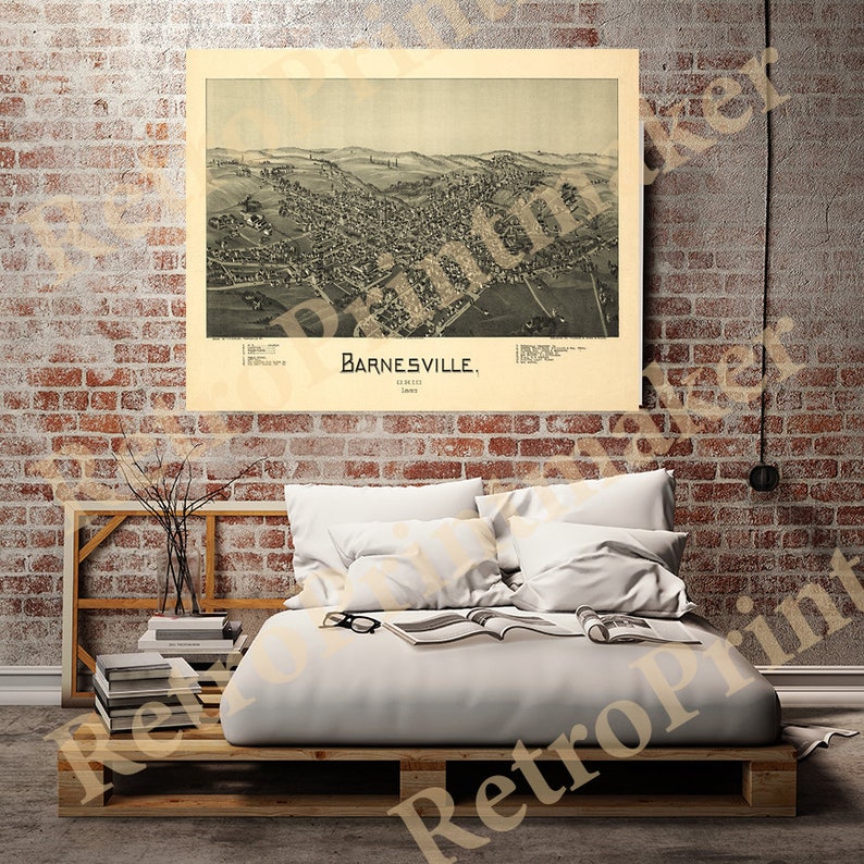 Map of Barnesville Ohio Belmont County Ohio OH 1899. - Etsy