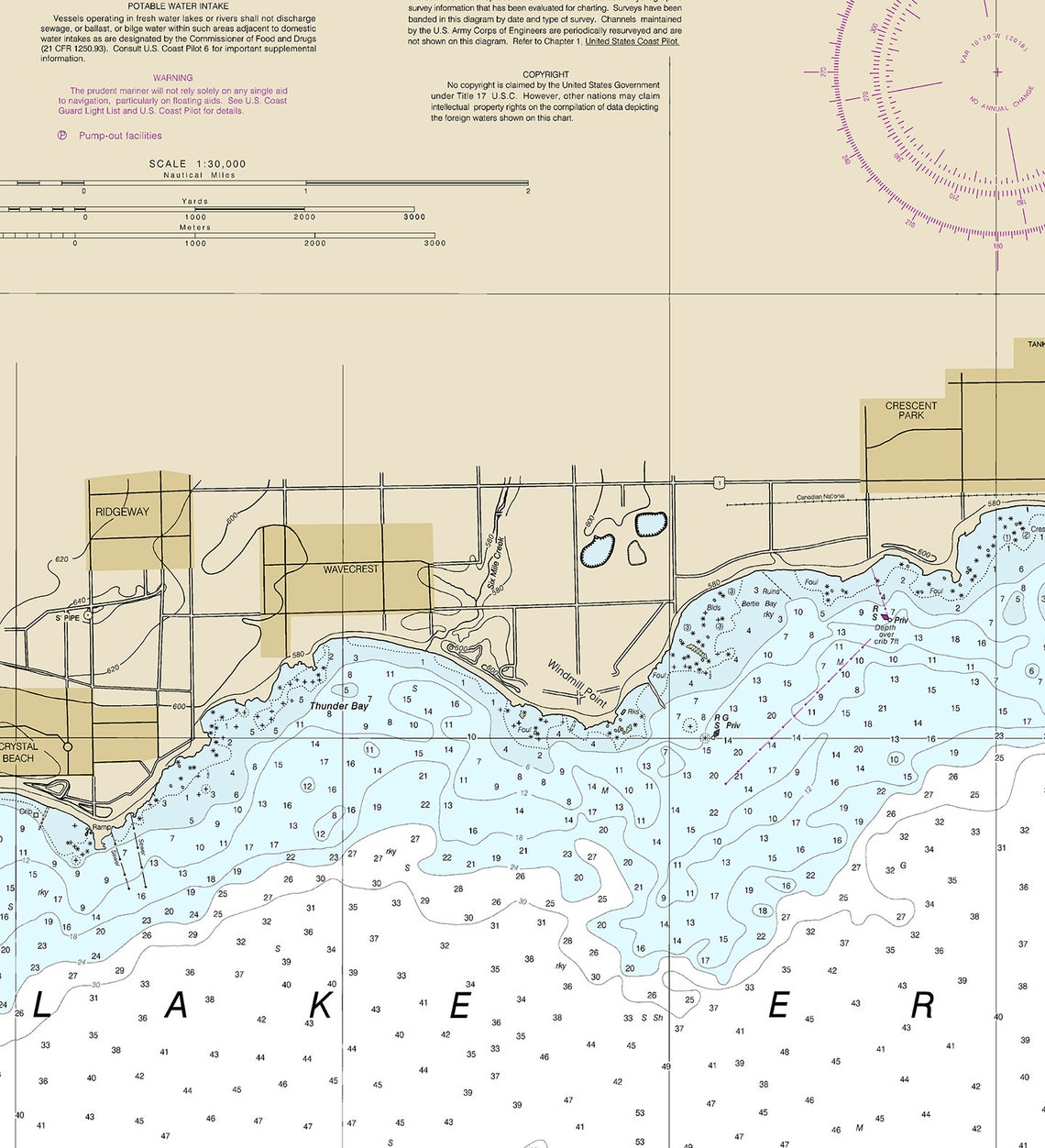 Nautical charts of Upper Niagara River 14832. Buffalo Grand | Etsy
