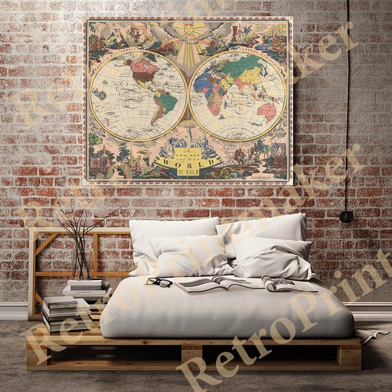 Restoration Hardware Map Of World RESTORATION HARDWARE Reproduction