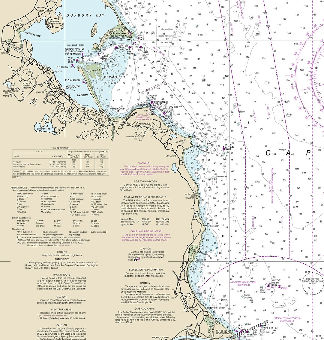 Nautical Chart of Cape Cod Bay. Massachusetts Ma. 13246 - Etsy