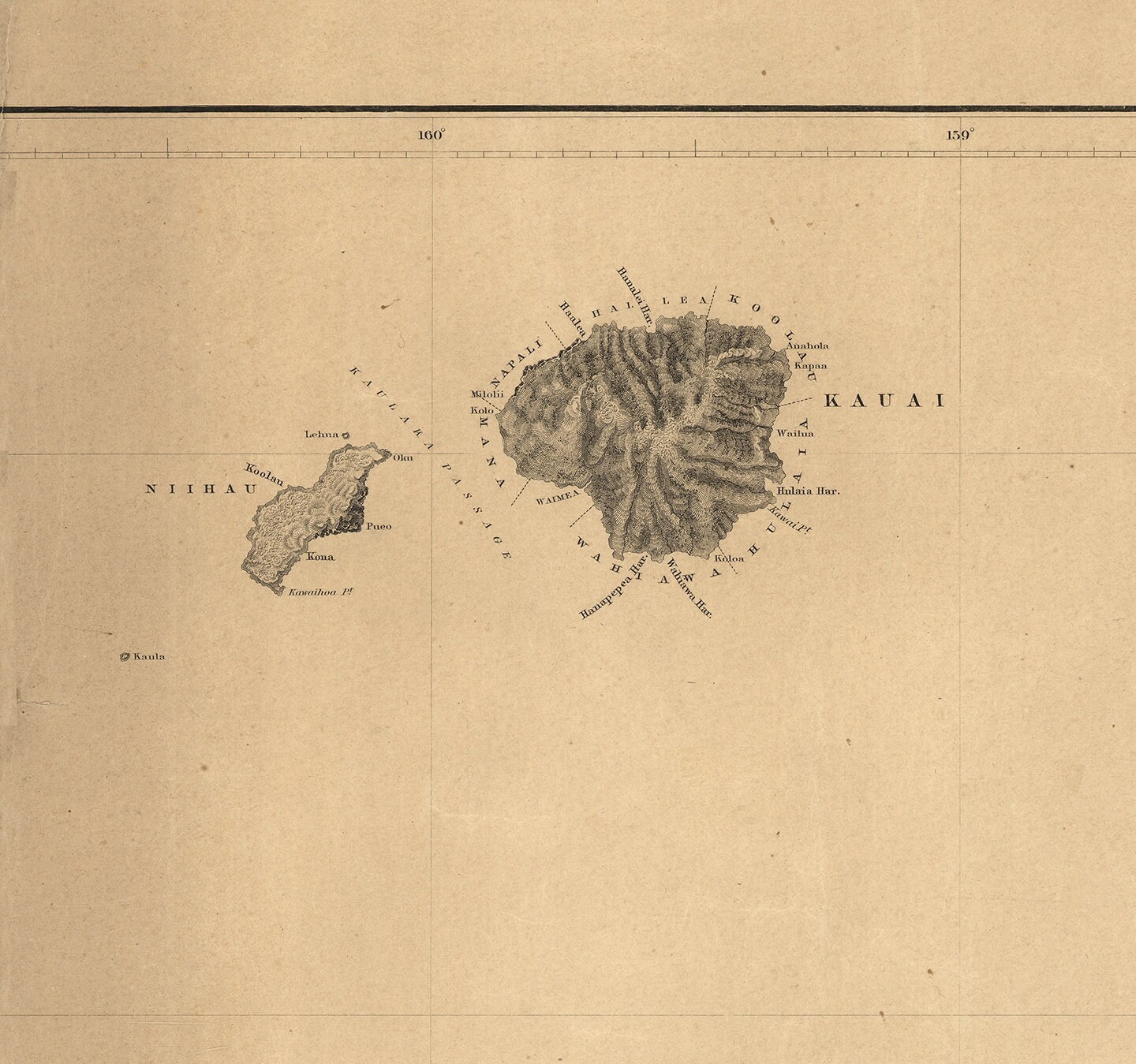 Map of Hawaiian Hawaii Island and Sandwich Islands 1841. | Etsy