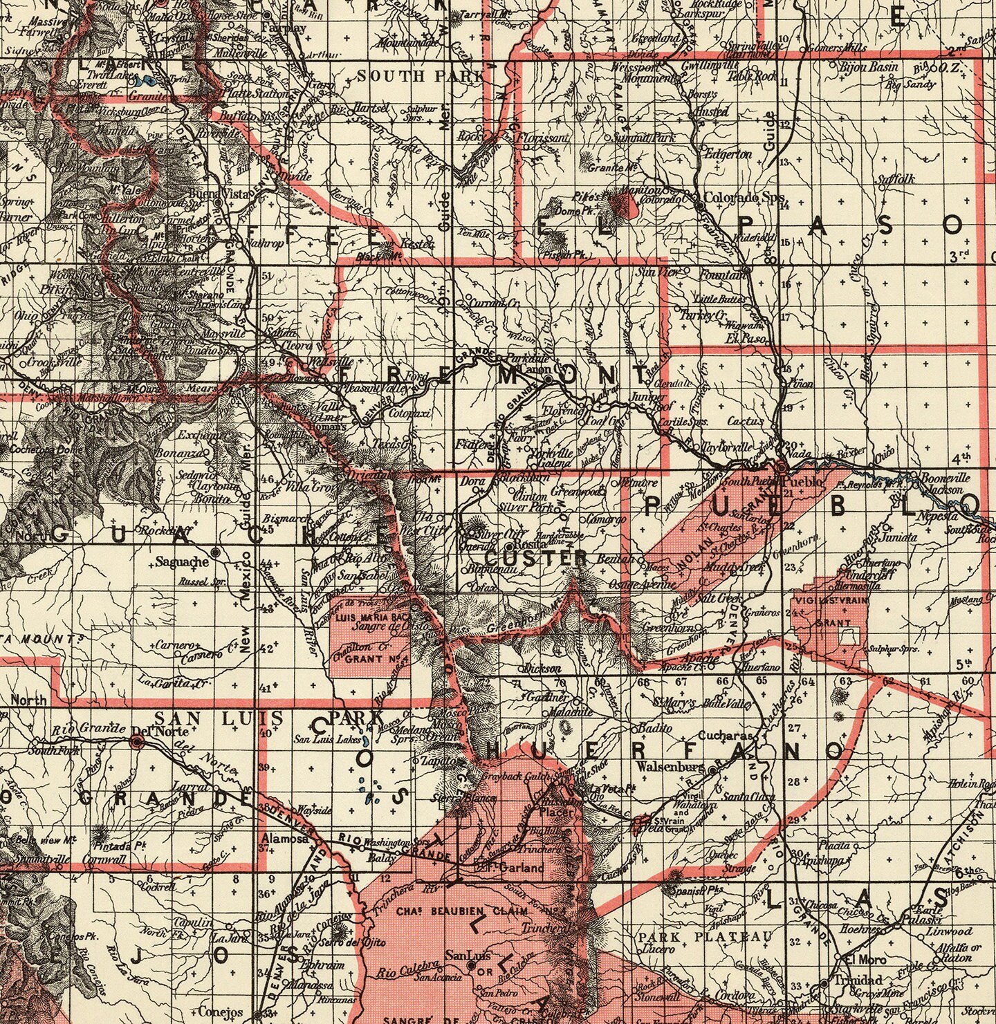 Map of Colorado 1881. Vintage Restoration Hardware Home Deco - Etsy