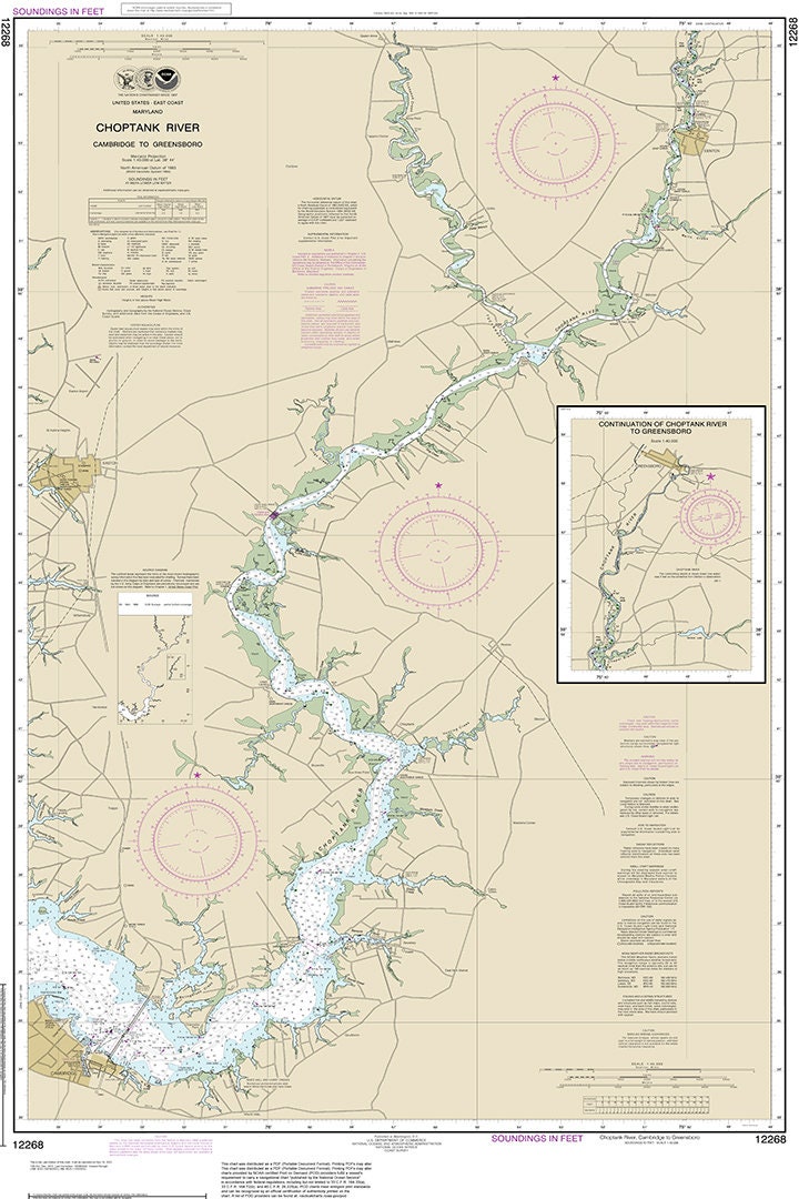 NOAA Nautical Charts of Choptank River Cambridge to Greensboro - Etsy