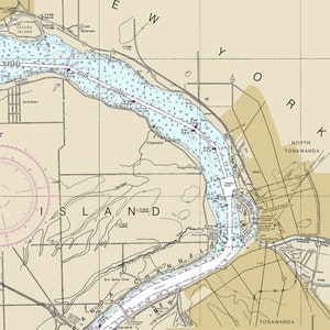 Nautical Charts of Upper Niagara River 14832. Buffalo, Grand Island ...
