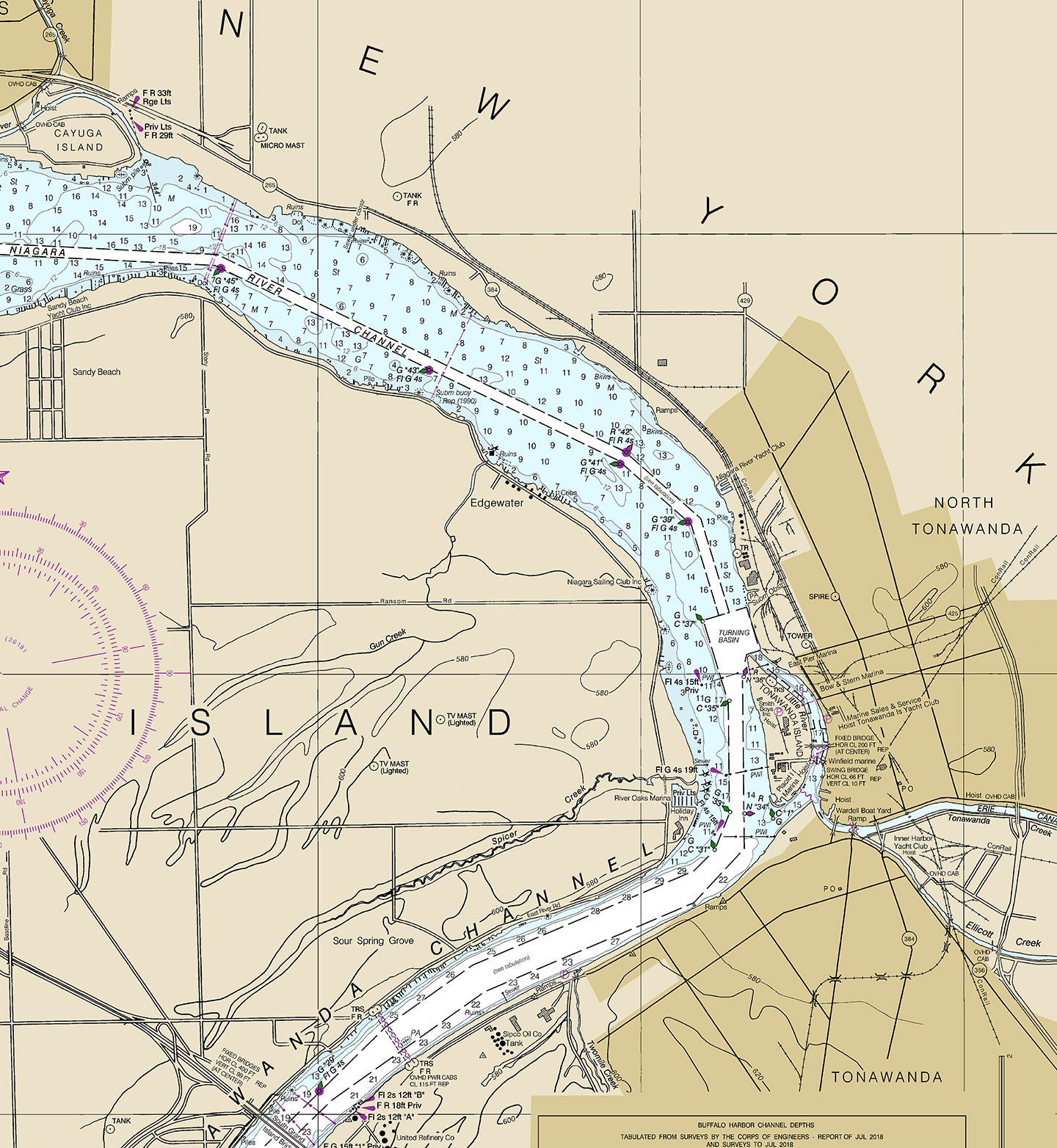 Nautical Charts of Upper Niagara River 14832. Buffalo Grand - Etsy UK