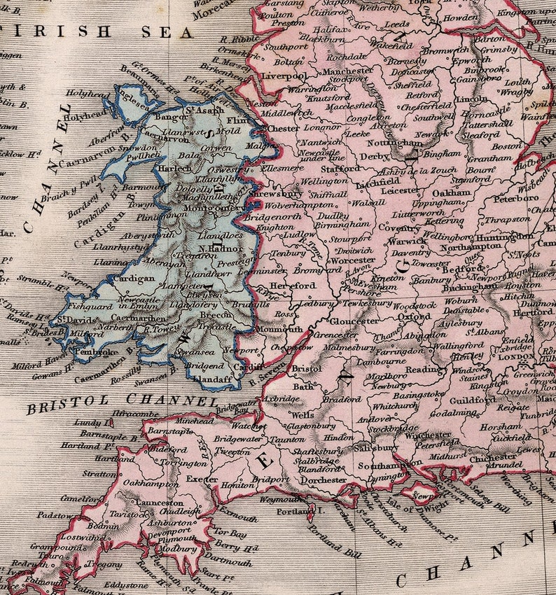 Map of British Isles 1832. Vintage Restoration Hardware Home | Etsy