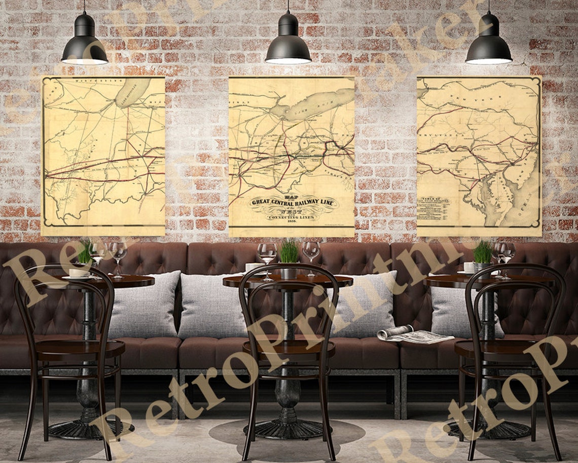 Map of the Great Central Railway Line of the West and - Etsy
