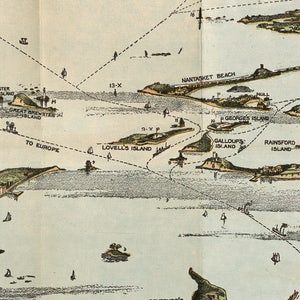 Bird's Eye View of Boston Harbor Along the South Shore to Provincetown ...