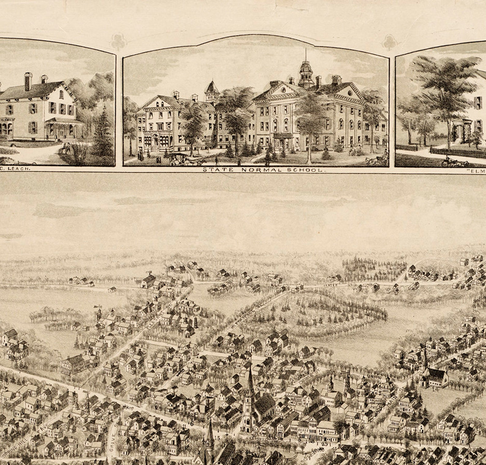 Map of Bridgewater, Plymouth County, Massachusetts (MA.), 1887 ...