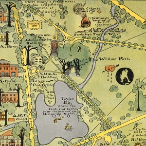 Map of Colgate University. 1927. Vintage Home Deco Style Old Wall ...