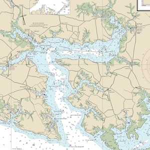Nautical Chart of Pamlico Sound Western, North Carolina. NOAA Bay ...